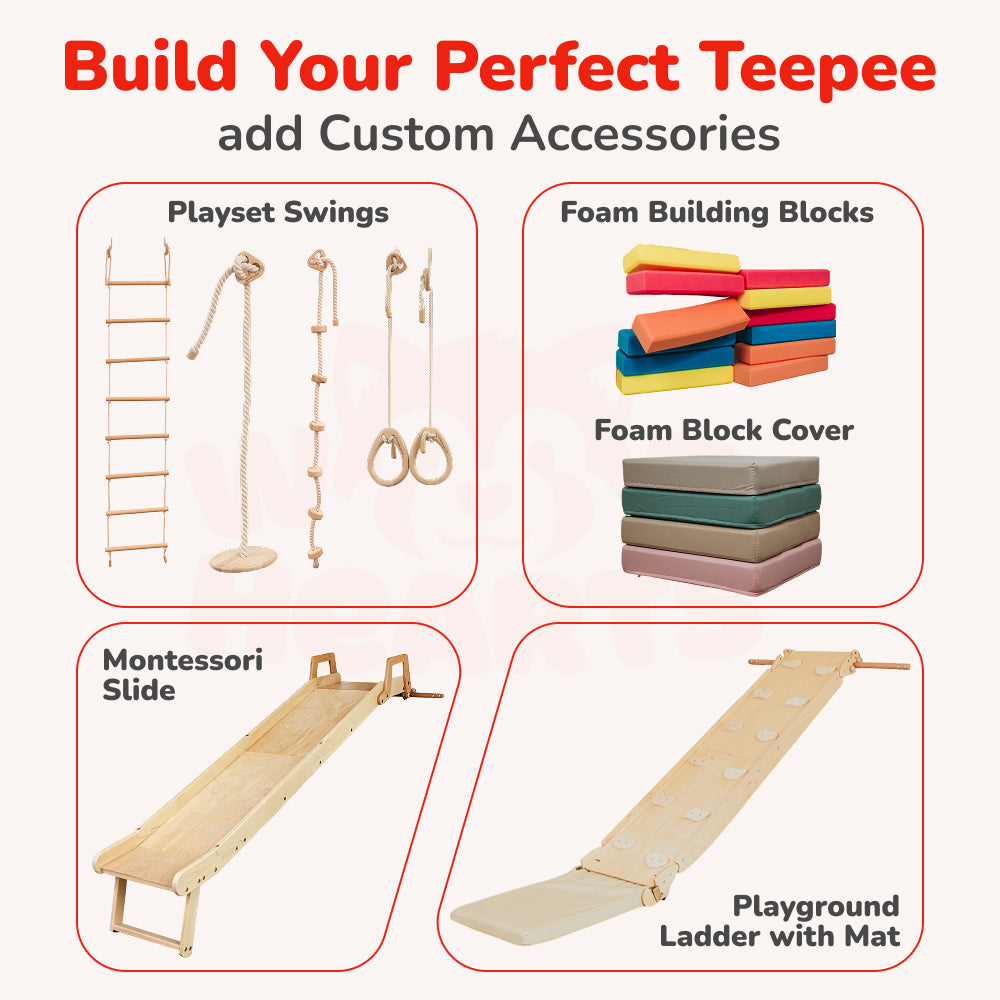 Climbing Playground Teepee - WoodandHearts