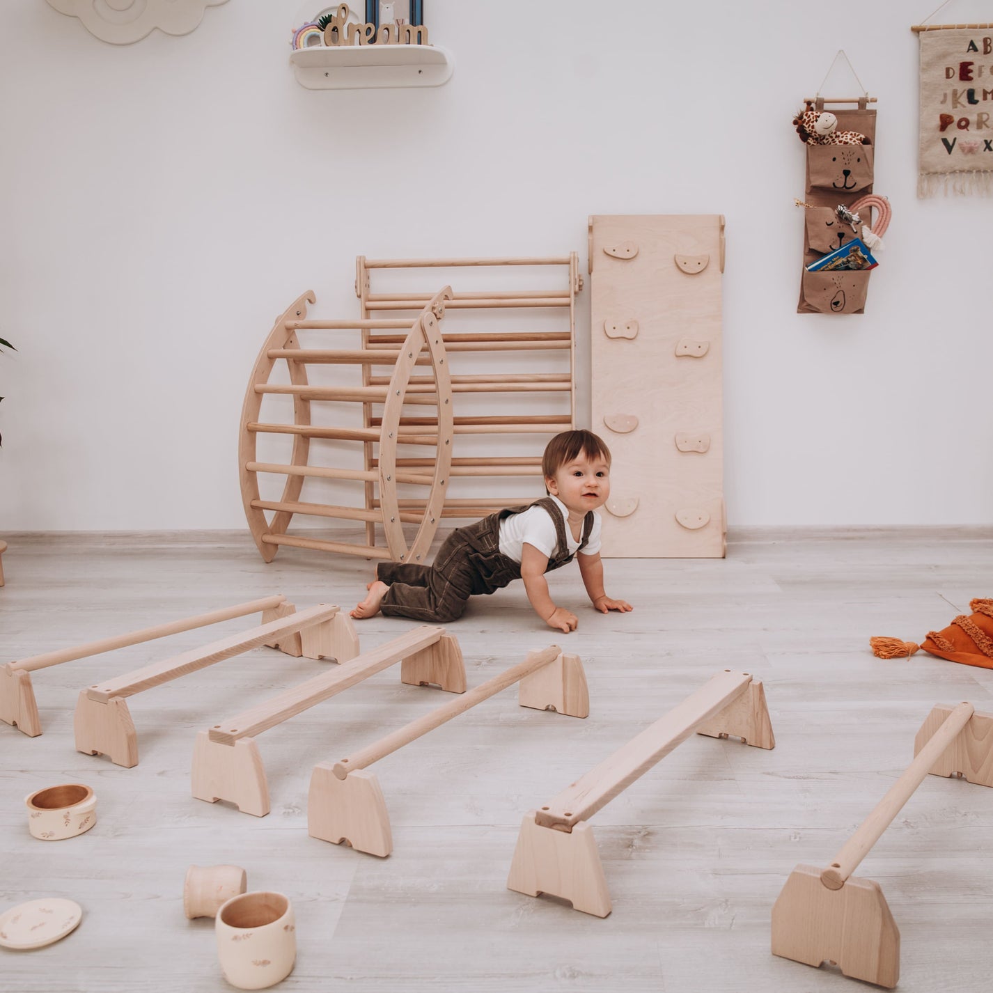 Balance Beam Set - Wooden Balancer - WoodandHearts
