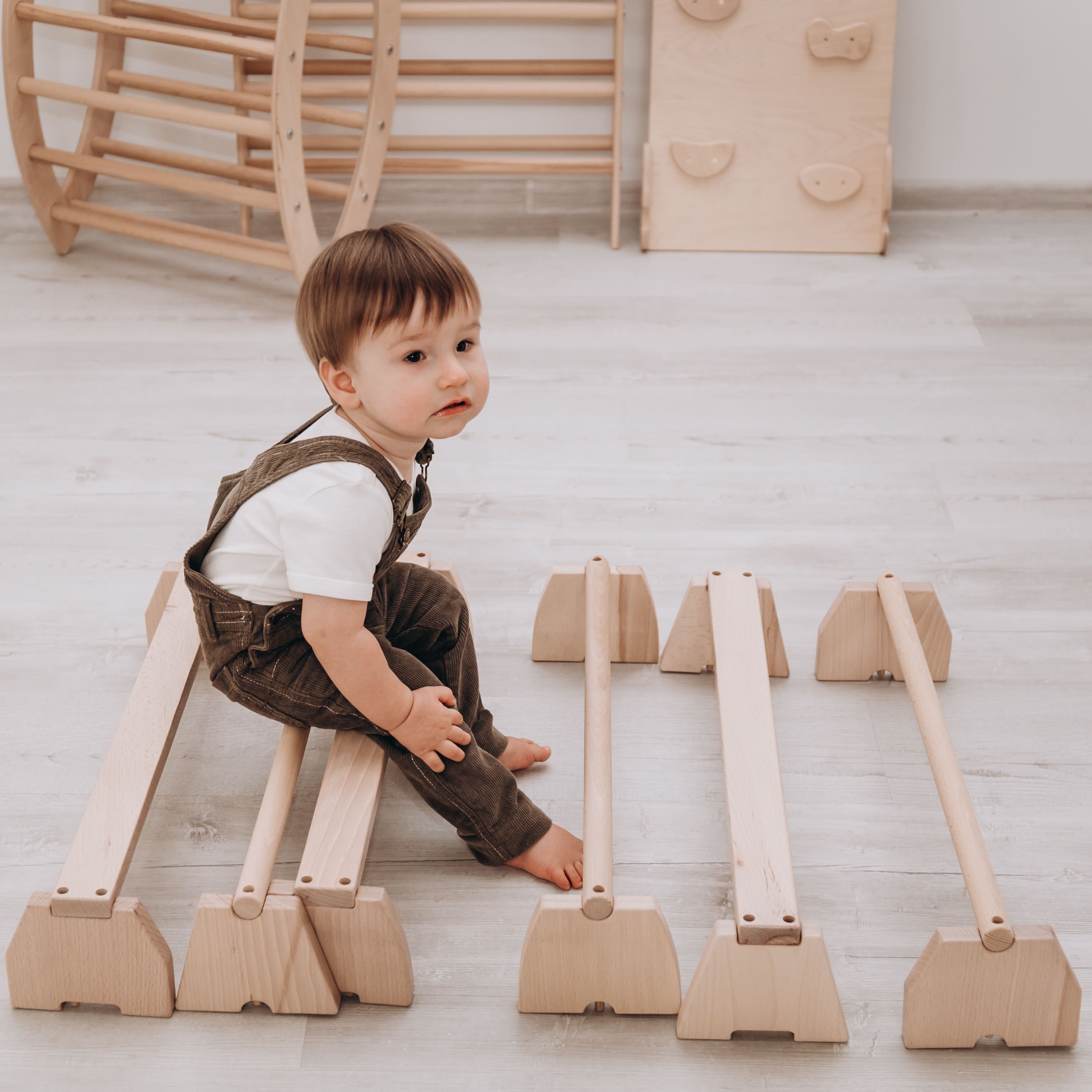 Balance Beam Set - Wooden Balancer - WoodandHearts
