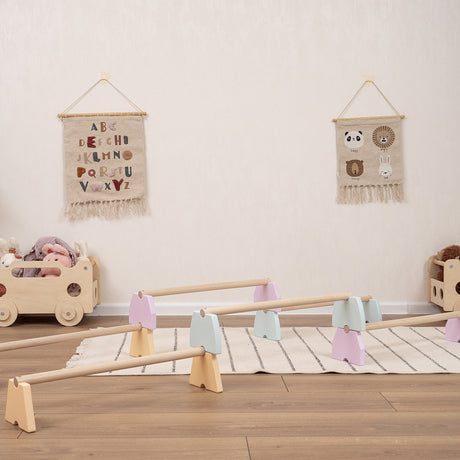 Balance Beam Set - Wooden Balancer - WoodandHearts