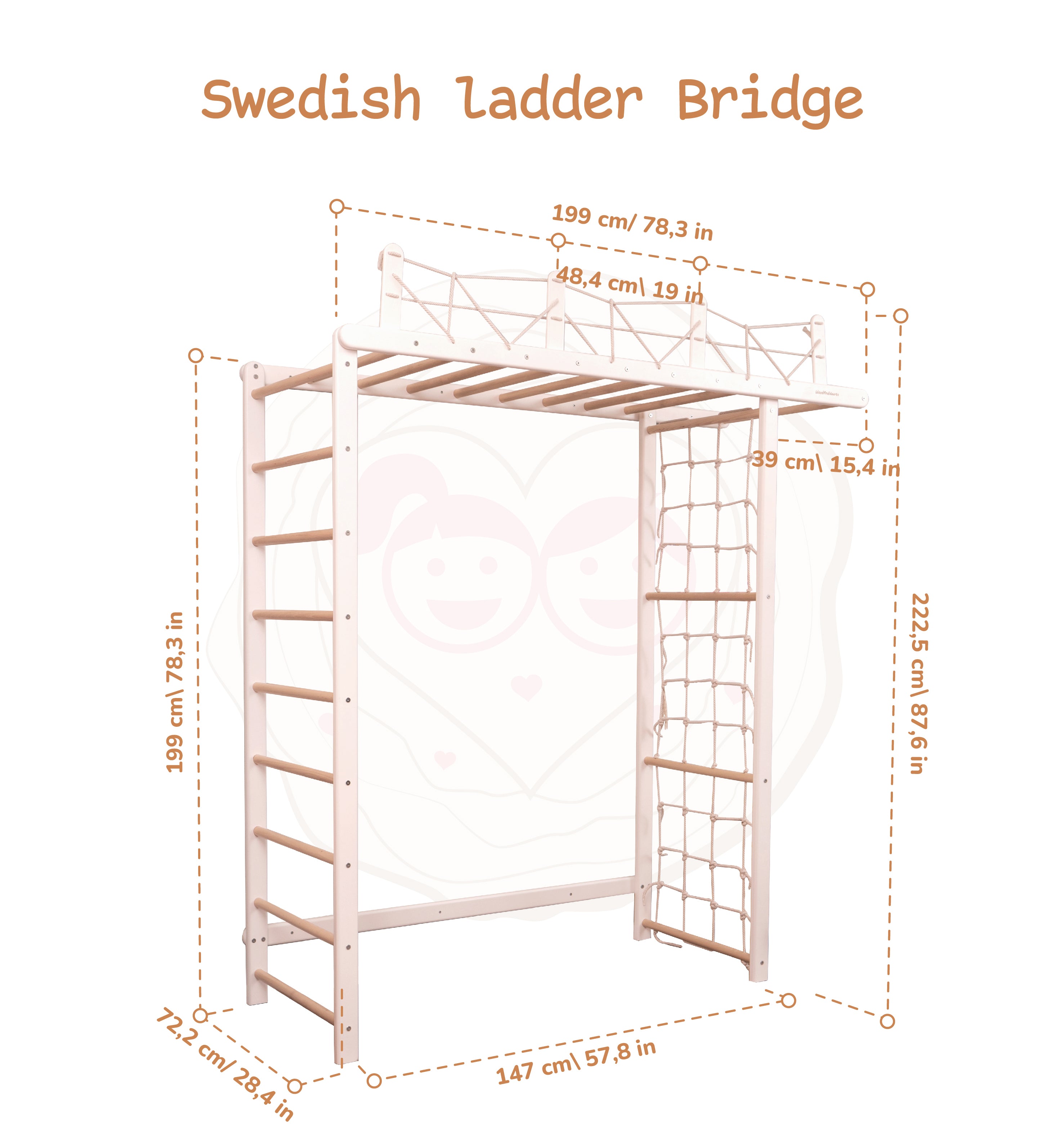 Swedish Ladder Gym - WoodandHearts