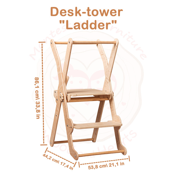 Foldable Kitchen Tower - WoodandHearts